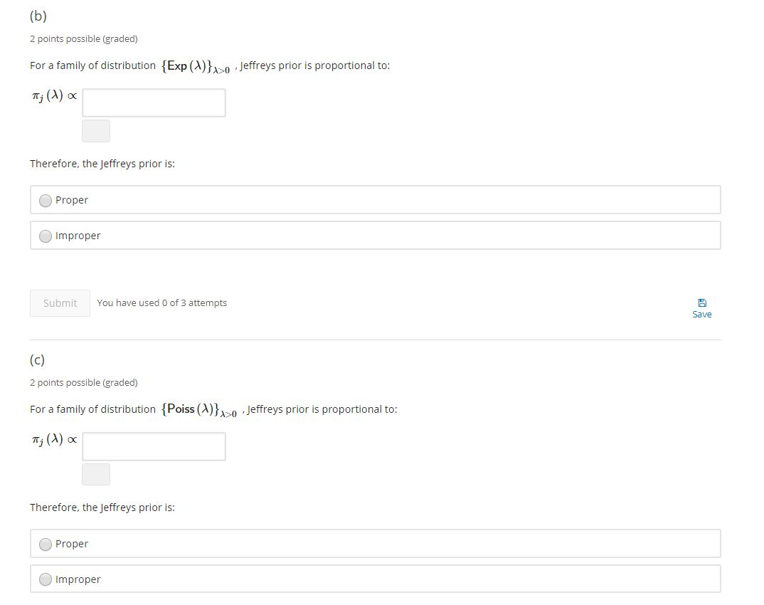 3. Jeffreys prior Bookmark this page Note: An extra | Chegg.com