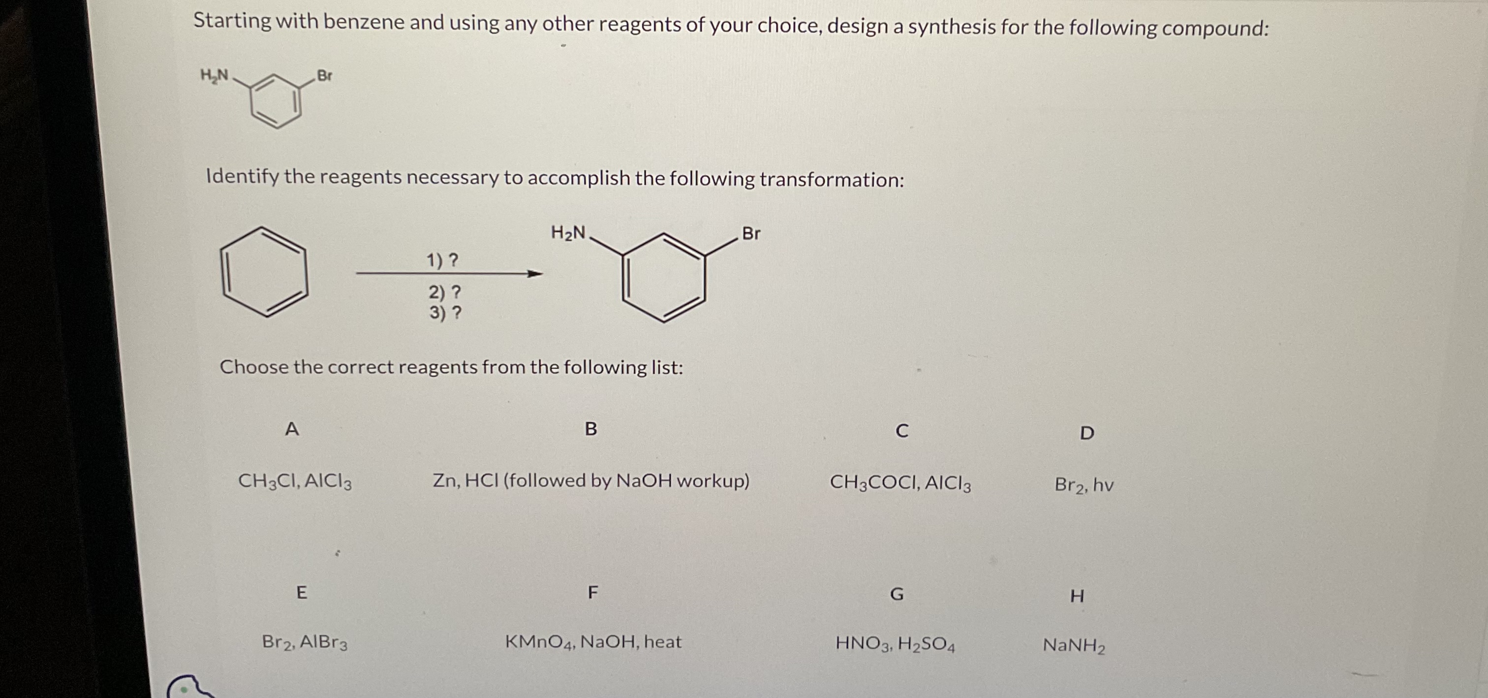 Solved Starting with benzene and using any other necessary | Chegg.com