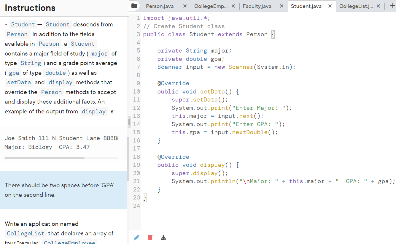Solved Some of the points for Java are not complete. Could | Chegg.com