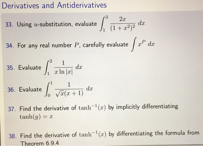 Solved Derivatives and Antiderivatives 33. Using | Chegg.com