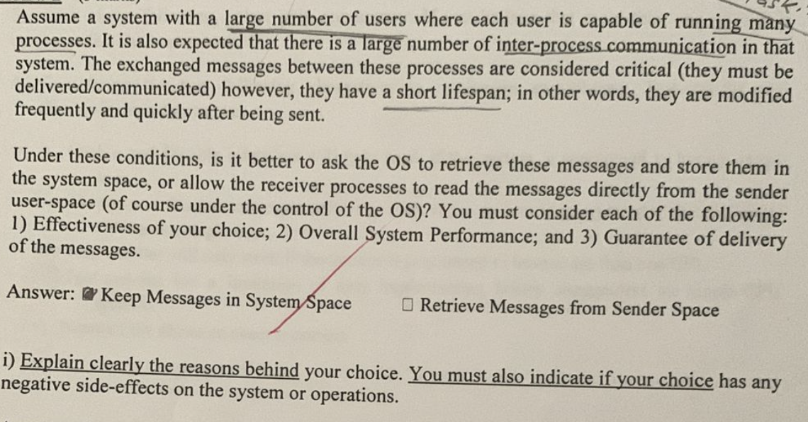 Solved Assume a system with a large number of users where | Chegg.com