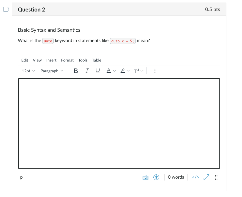 Solved Question 2 05 Pts Basic Syntax And Semantics What Is 