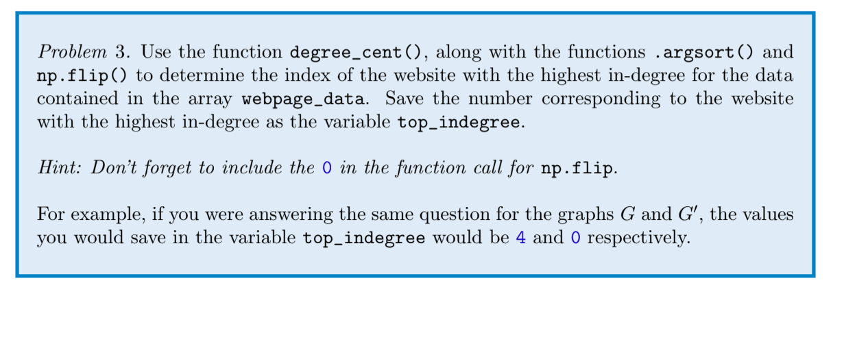 Solved Problem 1. Write a function adj_matrix(n, edge_list) | Chegg.com