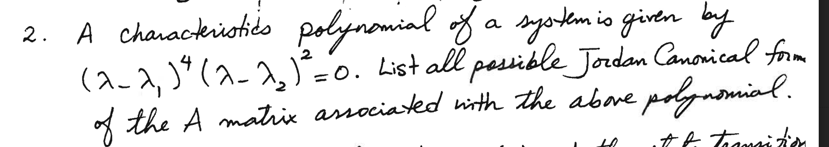 Solved A characteristics polynomial of a system is given by | Chegg.com