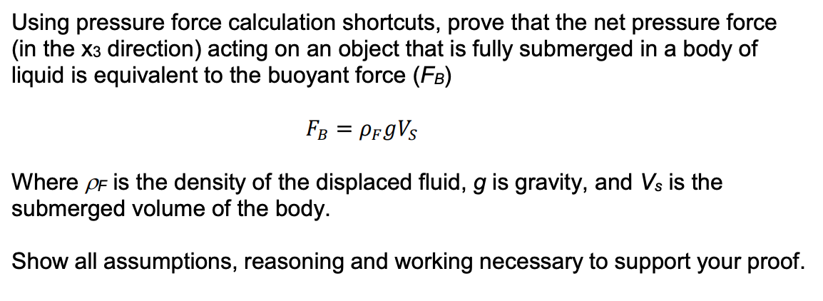 Solved Using pressure force calculation shortcuts, prove | Chegg.com