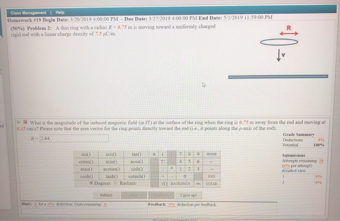 Solved Class Management | Help Homework #19 Begin Date: | Chegg.com
