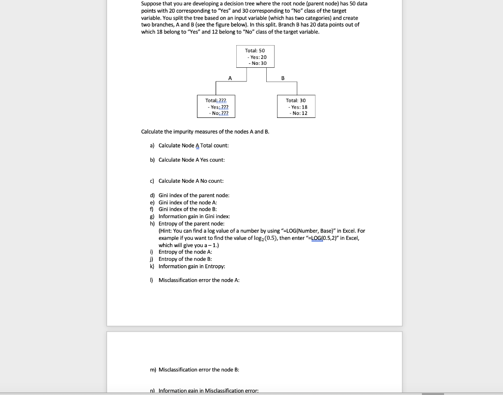 Solved Suppose that you are developing a decision tree where | Chegg.com