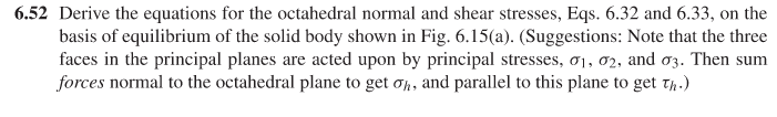 Solved 6.52 Derive the equations for the octahedral normal | Chegg.com