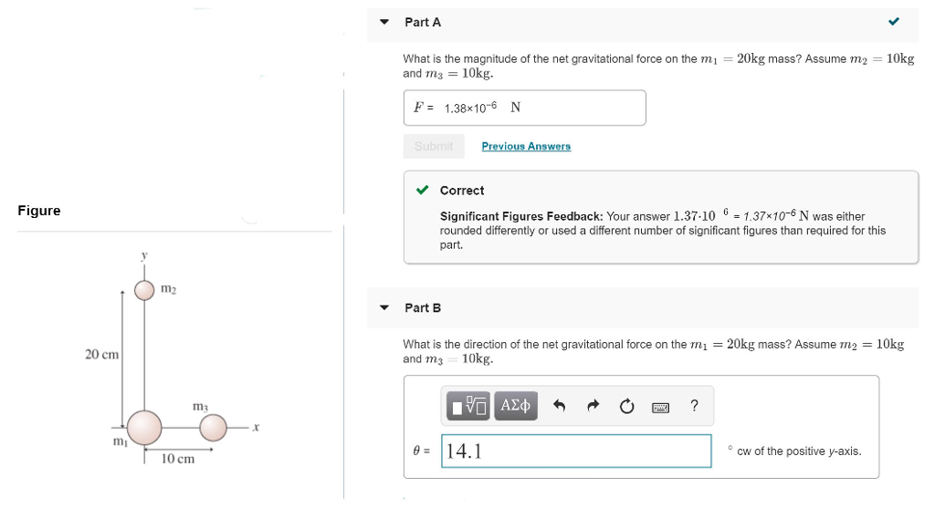 Solved Part A What is the magnitude of the net gravitational | Chegg.com