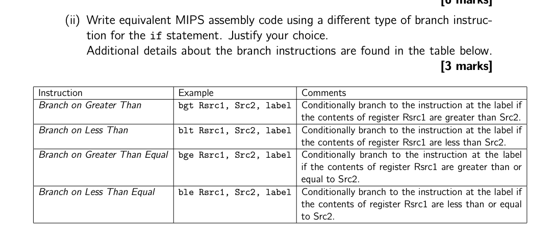 Solved (ii) Write equivalent MIPS assembly code using a | Chegg.com Solved (ii) Write equivalent MIPS assembly code using a | Chegg.com