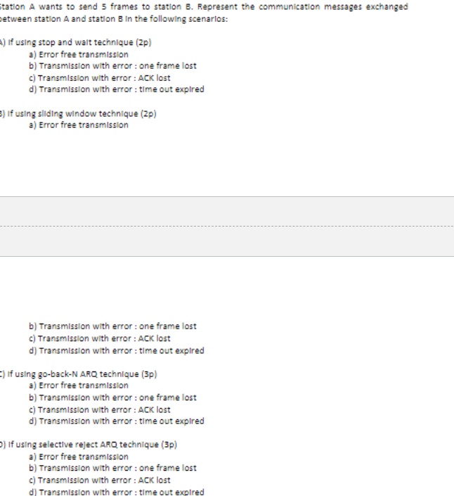 Solved itation A wants to send 5 frames to station B. | Chegg.com