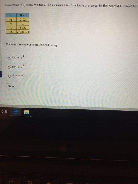 Solved Determine fox) from the table. The values from the | Chegg.com