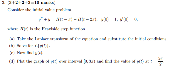 Solved 3. (3+2+2+3=10 marks) Consider the initial value | Chegg.com