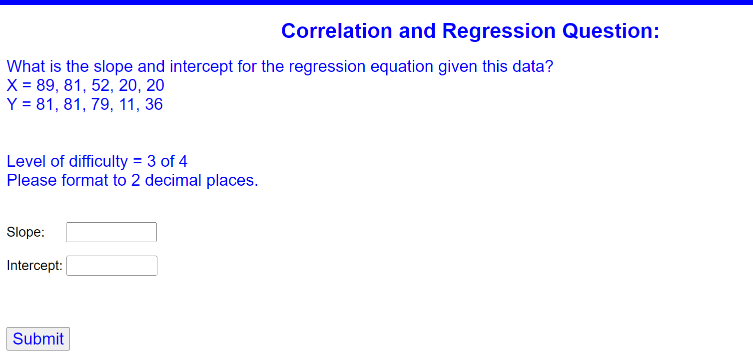 Solved Correlation and Regression Question: What is the | Chegg.com