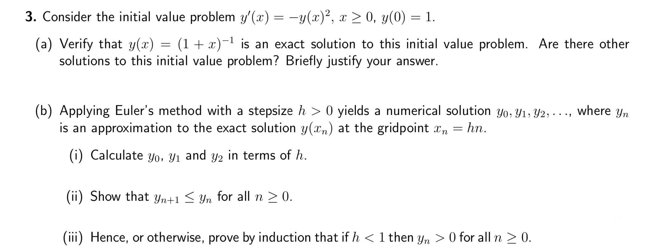 Solved 3. Consider the initial value problem | Chegg.com