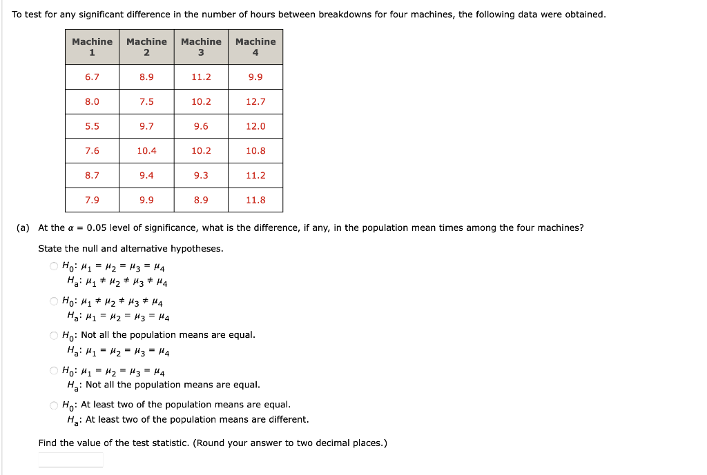 Solved To test for any significant difference in the number | Chegg.com