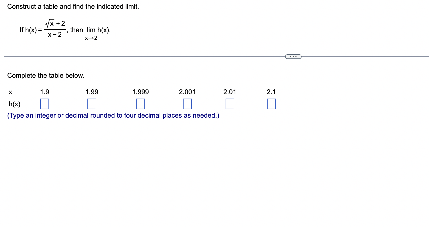 Solved Construct a table and find the indicated limit. If | Chegg.com