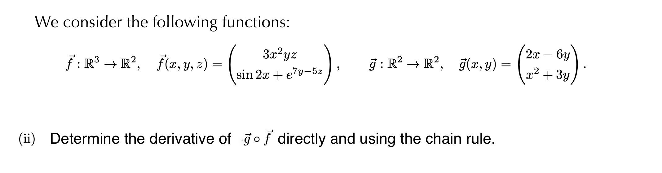 Solved We consider the following functions: | Chegg.com
