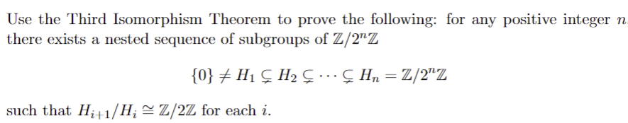 Solved Use the Third Isomorphism Theorem to prove the | Chegg.com