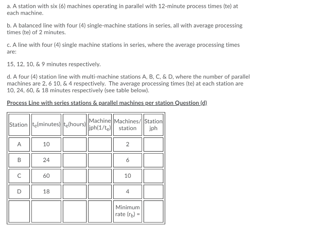 Solved a. A station with six (6) machines operating in | Chegg.com