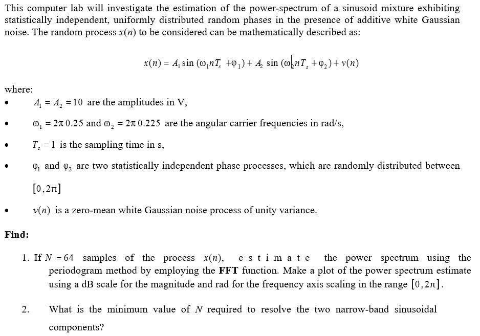 Solved This computer lab will investigate the estimation of | Chegg.com