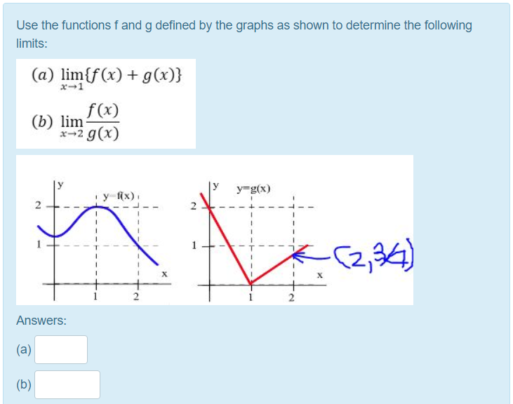 Solved Use the functions f and g defined by the graphs as | Chegg.com