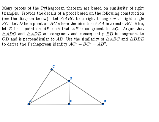 Solved Many proofs of the Pythagorean theorem are based on | Chegg.com