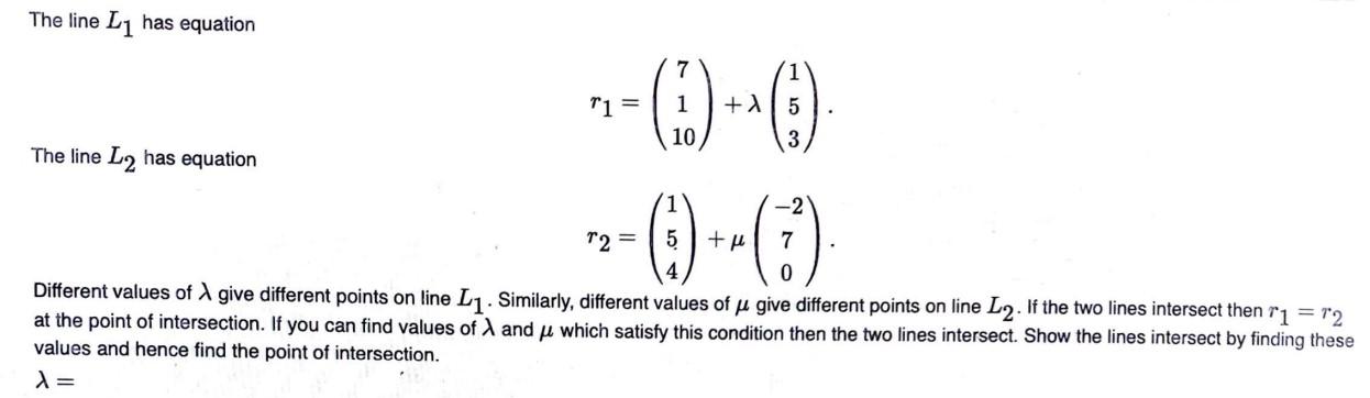 Solved The line L1 has equation The line L2 has equation | Chegg.com
