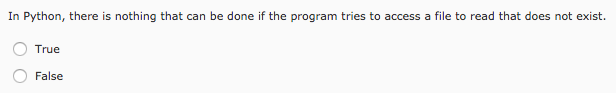 Solved In Python, there is nothing that can be done if the | Chegg.com