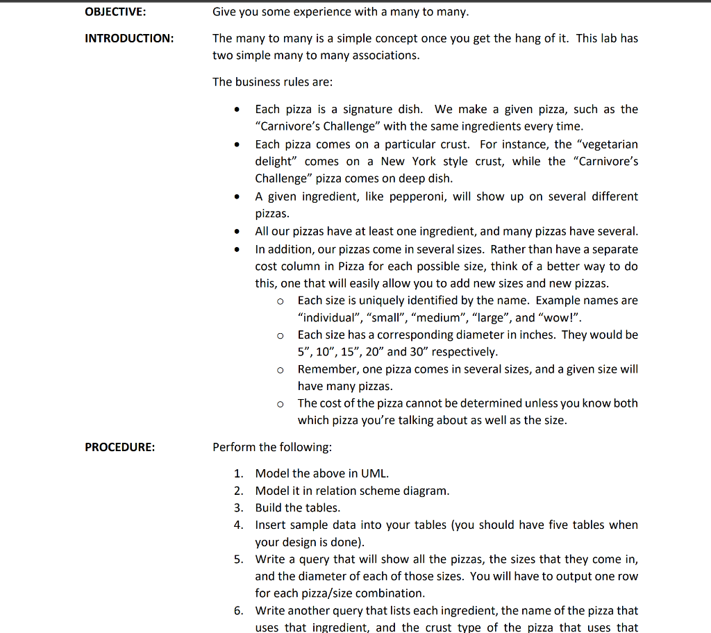 Solved Please provide the UML, Relation scheme diagram, DDL | Chegg.com