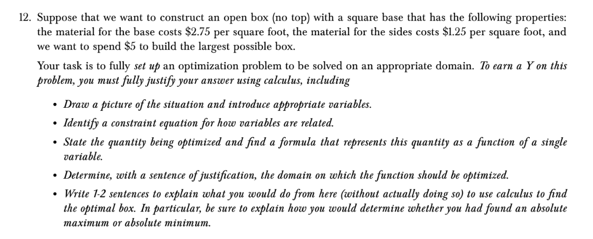 Solved 2. Suppose that we want to construct an open box (no | Chegg.com