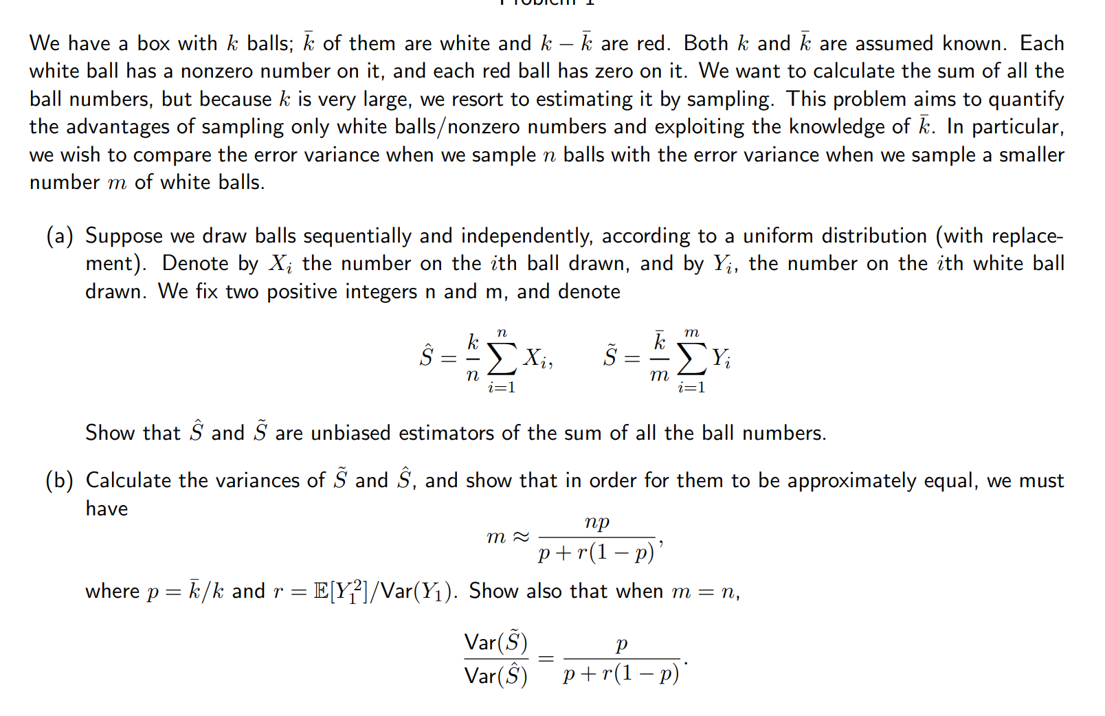 Solved We have a box with k balls; kˉ of them are white and | Chegg.com