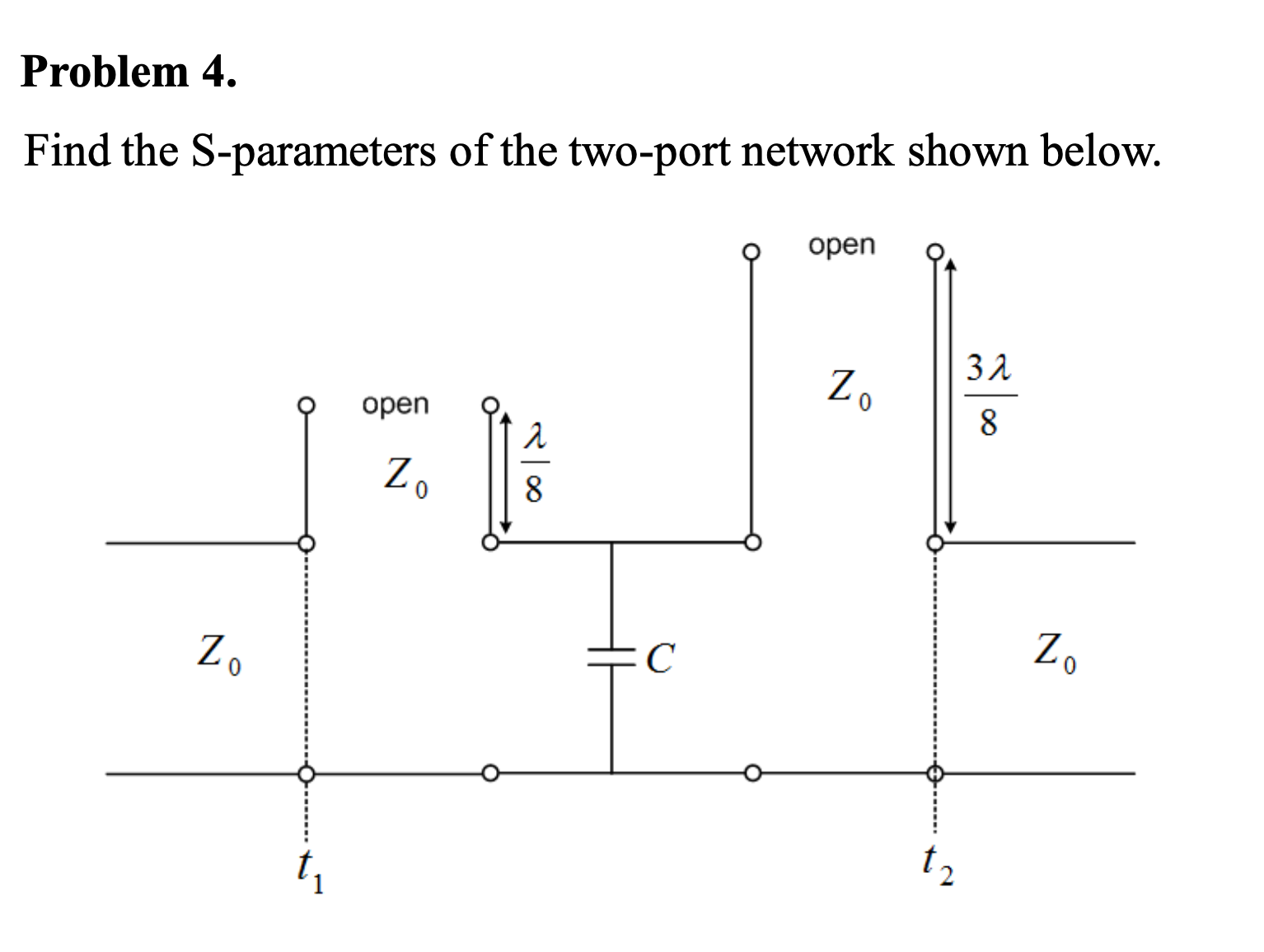 Solved Problem 4. ﻿Find the S-parameters of the two-port | Chegg.com