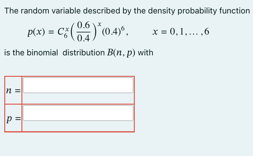 Solved The random variable described by the density | Chegg.com