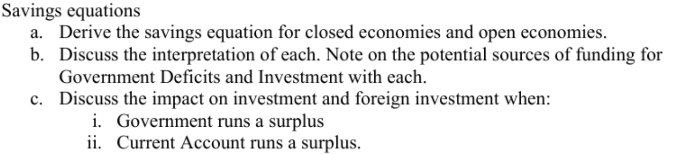 Solved Savings equations a. Derive the savings equation for | Chegg.com