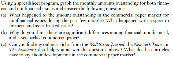 above is the monthly end levels for commercial papers | Chegg.com