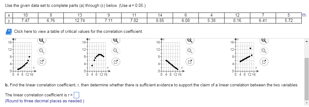 Solved Use the given data set to complete parts (a) through | Chegg.com