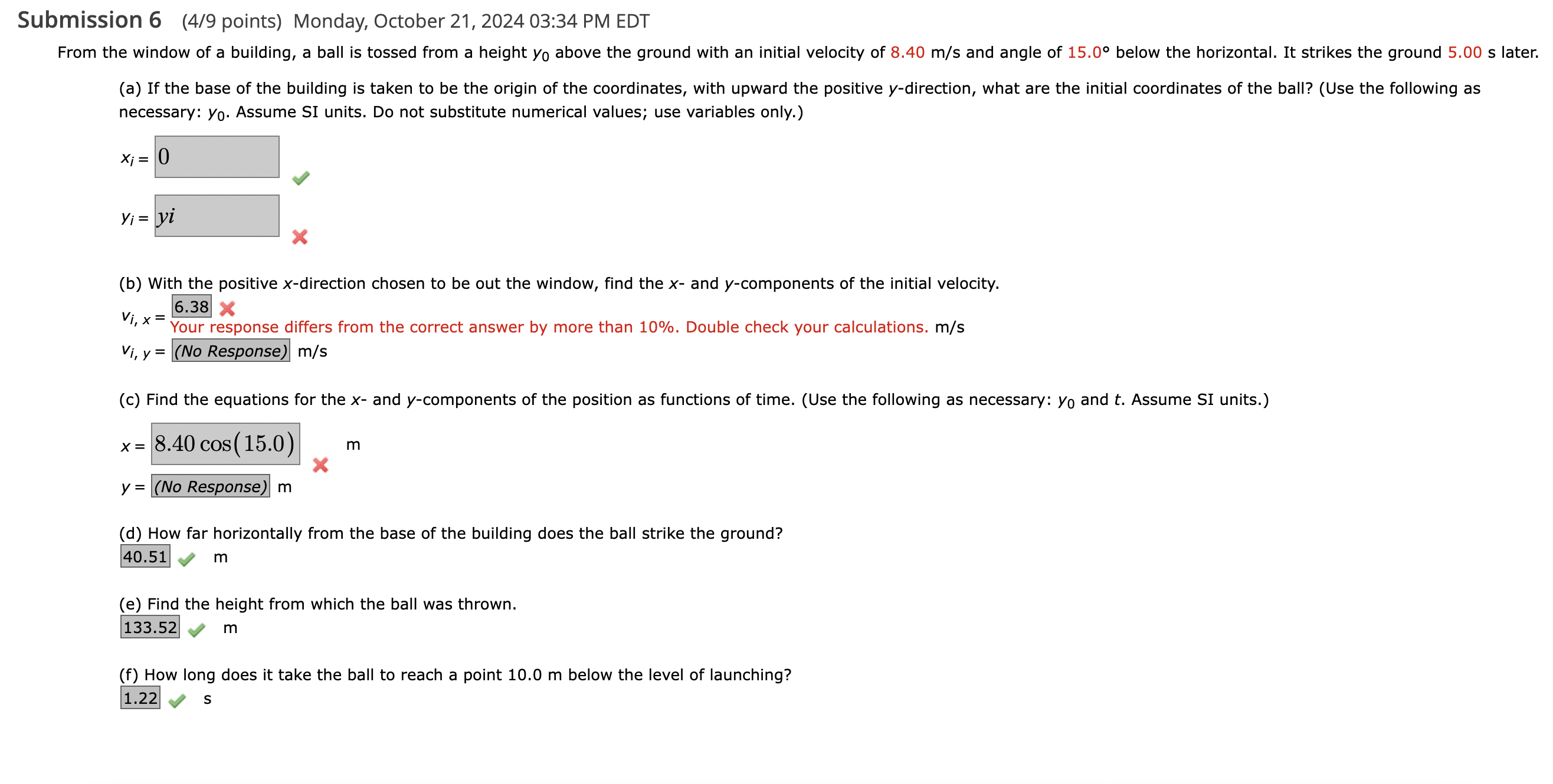 Solved Submission 6 (49 ﻿points) ﻿Monday, October | Chegg.com