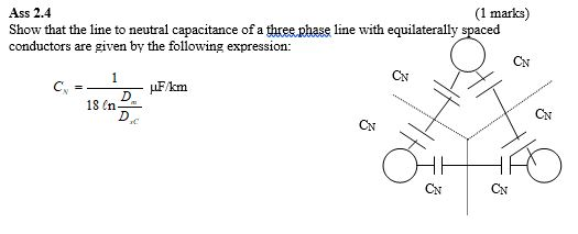 Solved Ass 2.4 (1 marks) Show that the line to neutral | Chegg.com
