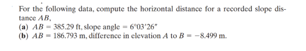 Solved For the following data, compute the horizontal | Chegg.com