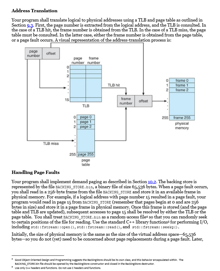Designing a Virtual Memory Manager in C++ | Chegg.com