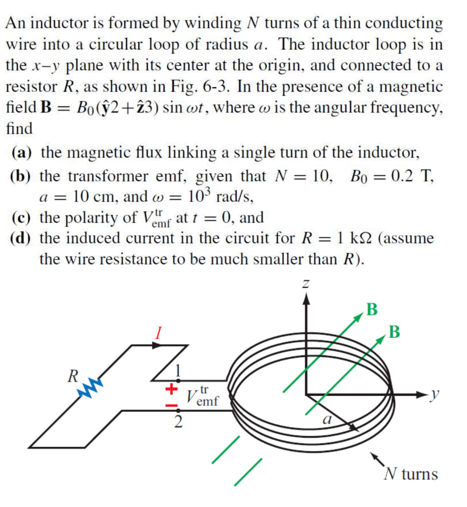 Solved An inductor is formed by winding N turns of a thin | Chegg.com