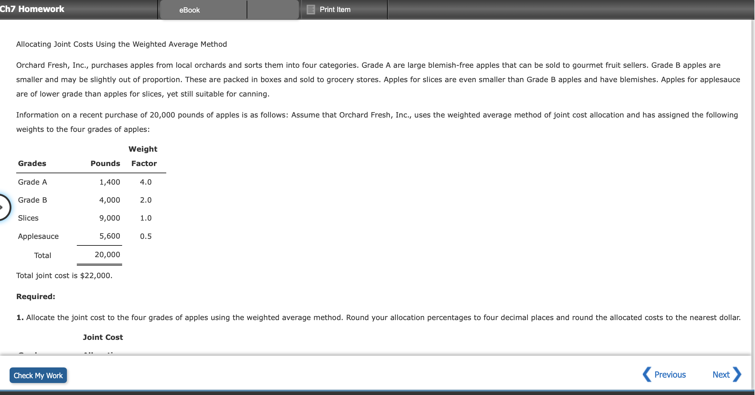 Solved Allocating Joint Costs Using the Weighted Average | Chegg.com