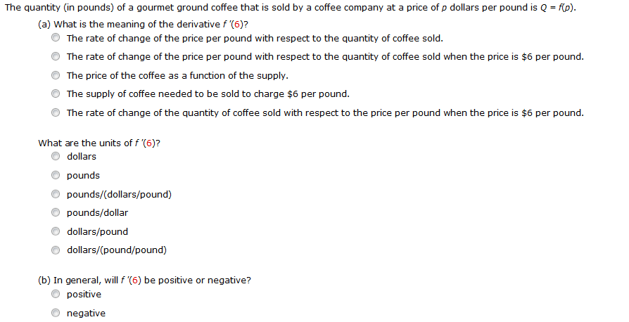 Solved The quantity (in pounds) of a gourmet ground coffee | Chegg.com