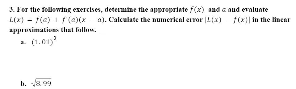 Solved 3. For the following exercises, determine the | Chegg.com