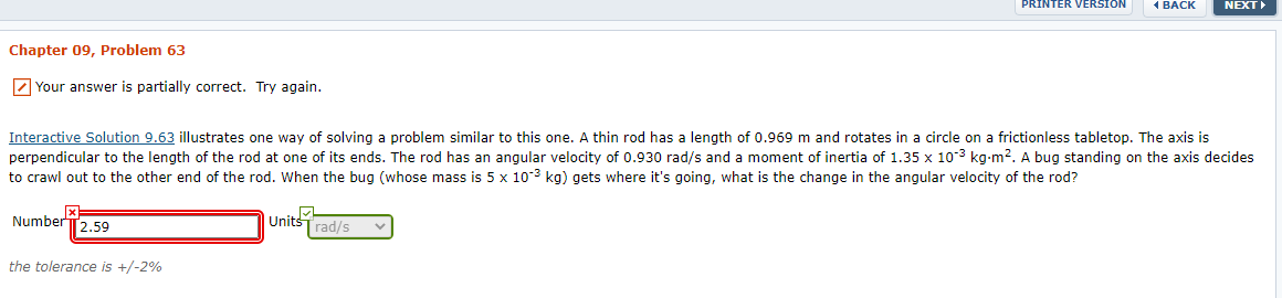Solved PRINTER VERSION 4 BACK NEXT > Chapter 09, Problem 63 | Chegg.com