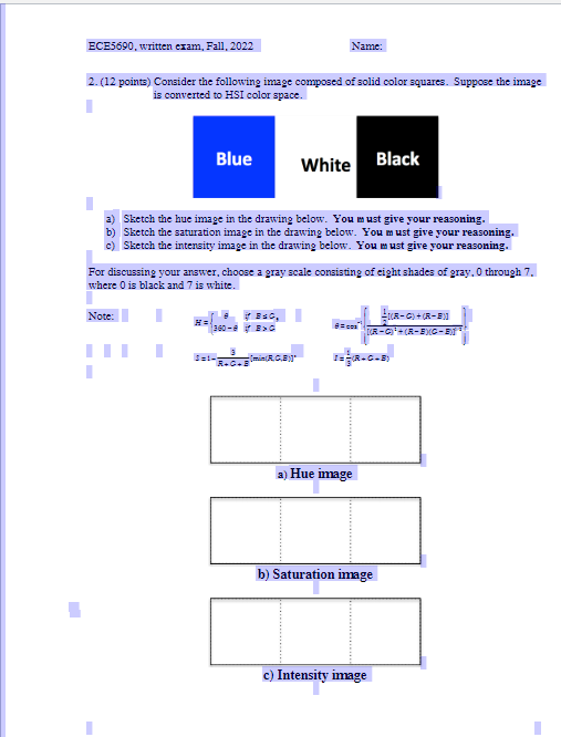 2. (12 points) Consider the following image composed | Chegg.com