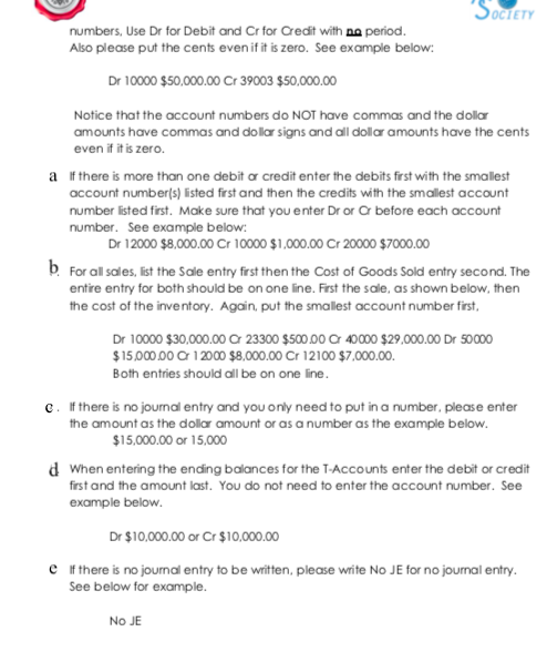 Part Three Instructions All T-accounts with the | Chegg.com