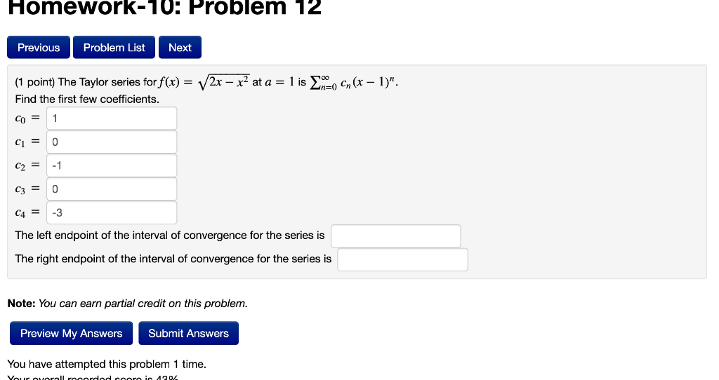 Solved Homework-10: Problem 12 Previous Problem List Next (1 | Chegg.com