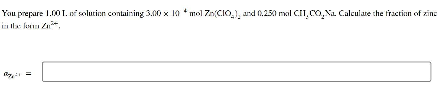 Solved Zn2+ forms two complexes with acetate, with the given | Chegg.com